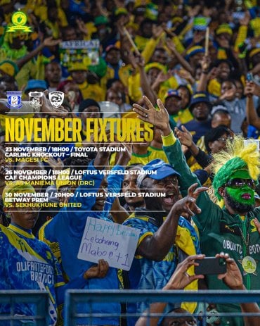 Mamelodi Sundowns Confirm Dates, Venues And Kick-off Times For November ...